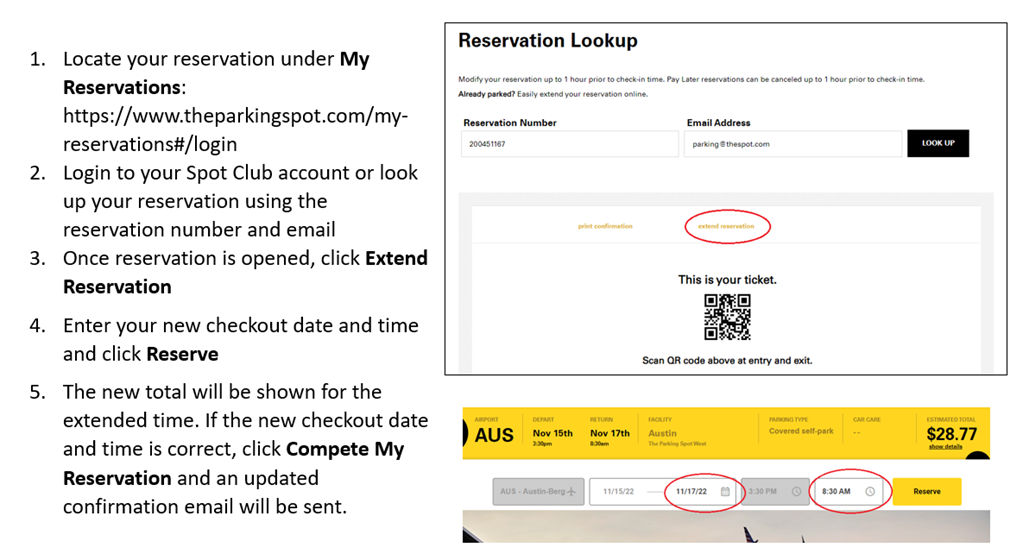Need to Extend my Reservation – The Parking Spot